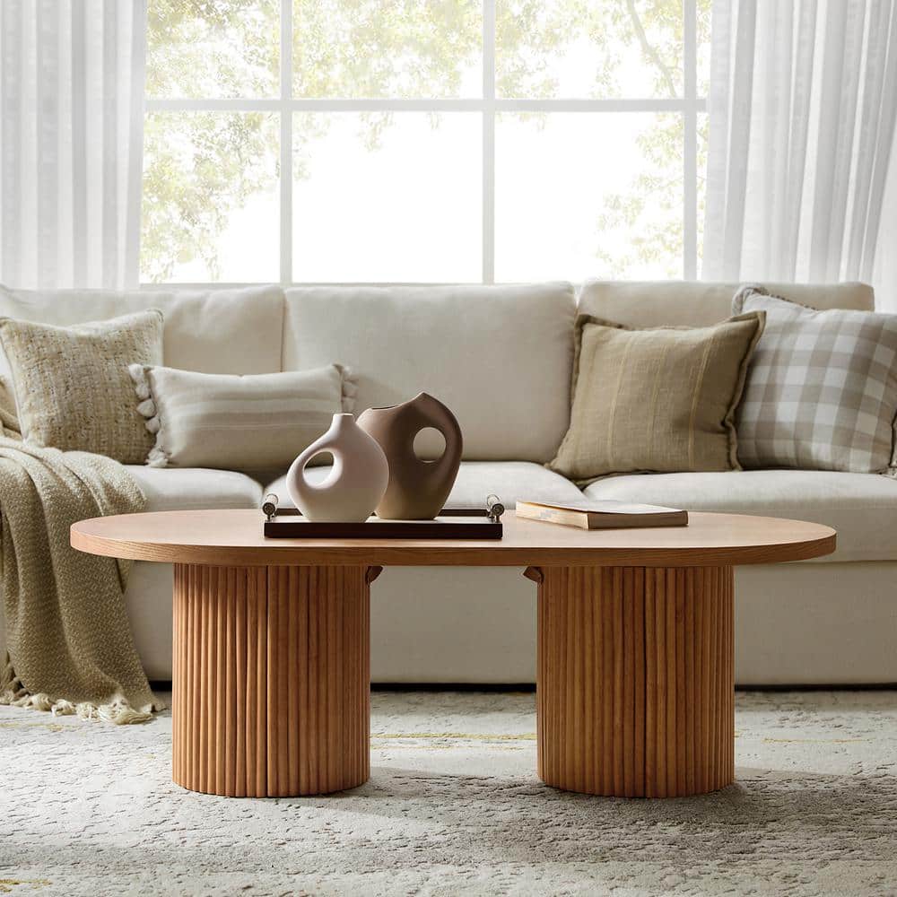 JAYDEN CREATION Roland Acorn 53 in. W Modern MDF Tall Coffee Table with ...