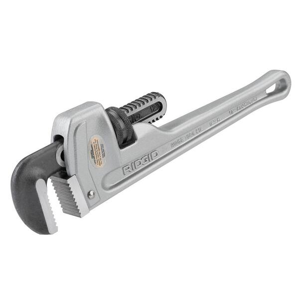 RIDGID 12 in. Aluminum Straight Pipe Wrench for Plumbing Sturdy ...