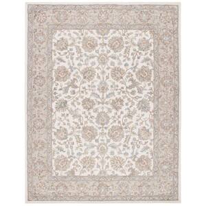 SAFAVIEH Glamour Ivory/Gray 8 ft. x 10 ft. Border Floral Area Rug ...