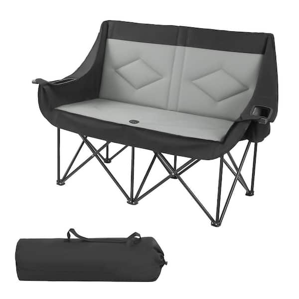 VEVOR Double Camping Chair for Two, Includes Cup Holders, Wine Glass ...