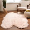 Super Area Rugs Serene Silky Faux Fur Fluffy Shag Rug Light Pink 4' x 6 ...