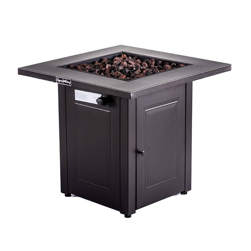 Hooure Outdoor 28 in. 50000 BTU Black Metal Propane Gas Fire Pits Table ...