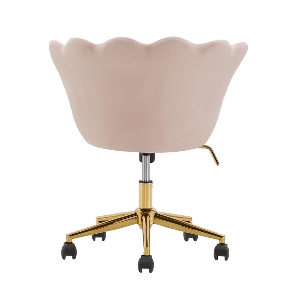 HomeSullivan Pink Velvet Seashell Office Chair 40E285C2-BPV - The Home ...