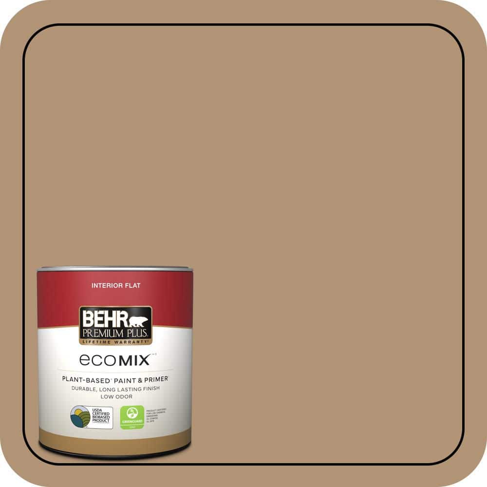 BEHR PREMIUM PLUS 1 qt. #290F-4 Cliff Rock Flat EcoMix Plant-Based ...
