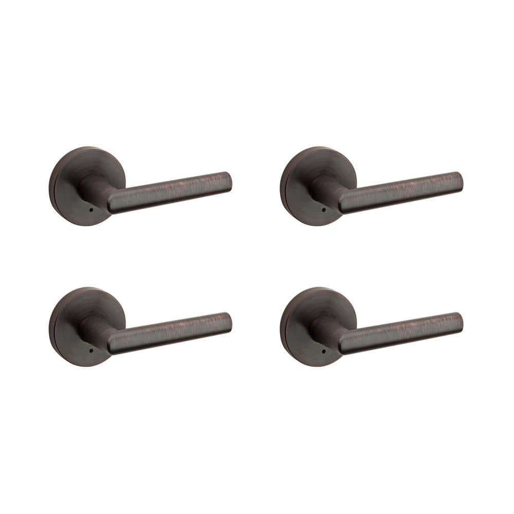 Kwikset Milan Venetian Bronze Privacy Bed/Bath Privacy Door Handle (4 ...