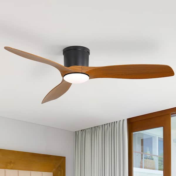 CACI Mall 52 in. Indoor/Outdoor Flush Mount Dimmable LED Black Ceiling ...