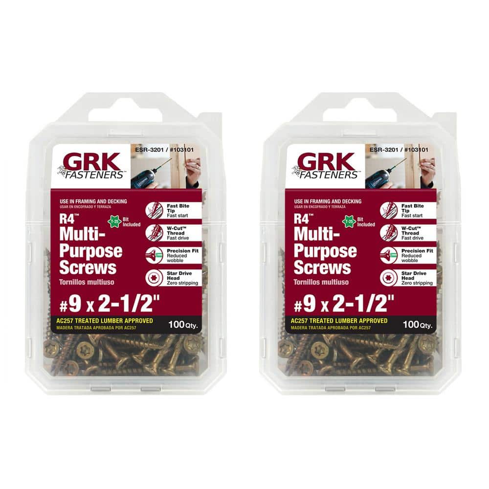 GRK Fasteners #9 x 2-1/2 in. Star Drive Bugle Head R4 Multi-Purpose ...