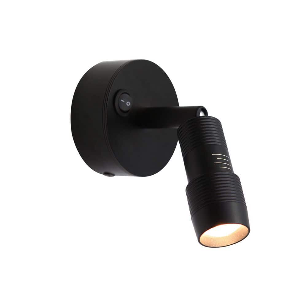 Lecoht 4in. Black Battery Powered LED Spotlight Desk Lamp with ...