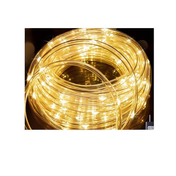 OBJLGEV 33ft. Outdoor Warm White Plug-In Integrated LED Rope light 1 ...