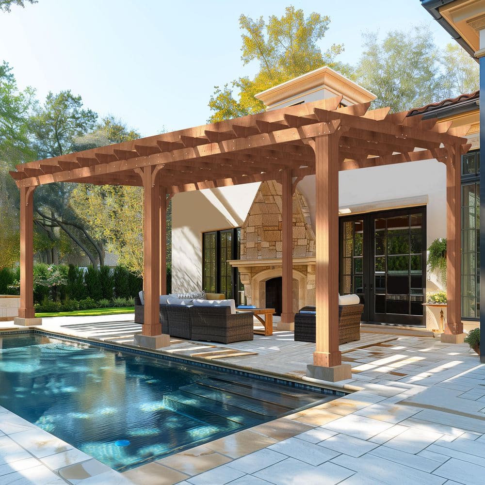 Reviews for VEIKOUS 20 ft. W x 12 ft. D Wood Outdoor Patio Pergola ...