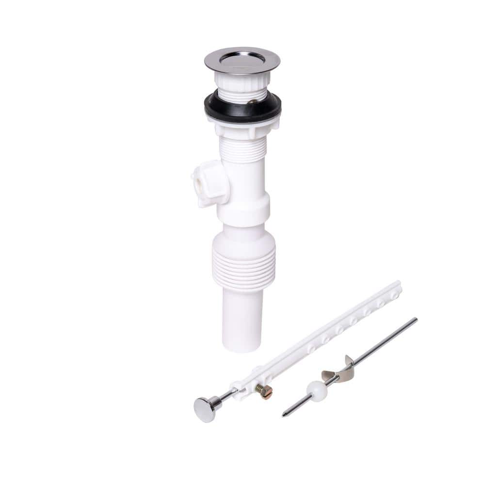 Oatey Form N Fit 1-1/4 in. Chrome Finish Plastic Sink Drain Pop-Up Drain Assembly HC3522215 ...