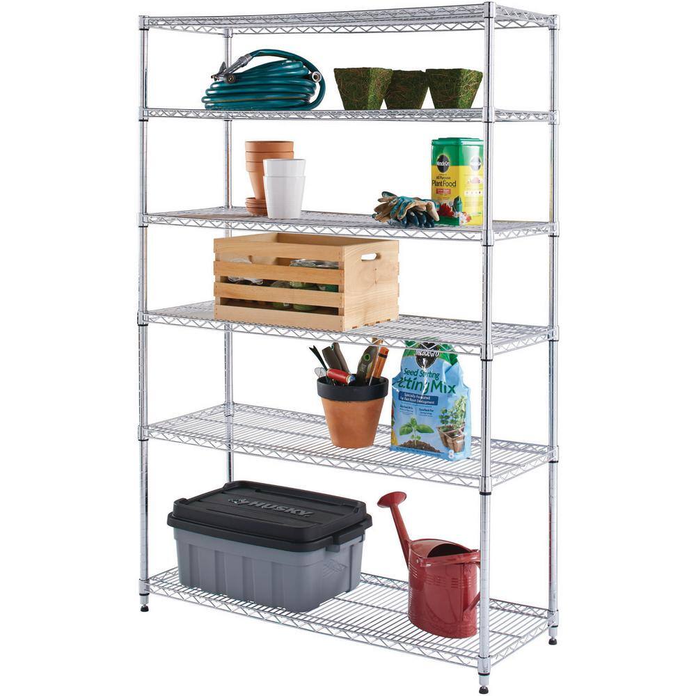 HDX 6-Tier Commercial Grade Heavy Duty Steel Wire Shelving Unit in ...