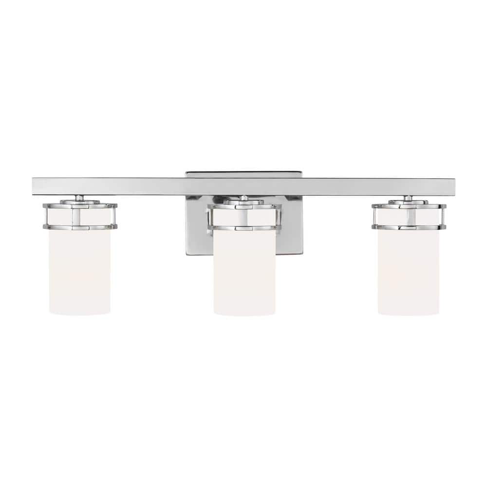 Generation Lighting Robie 24 in. 3-Light Chrome Transitional Rustic ...