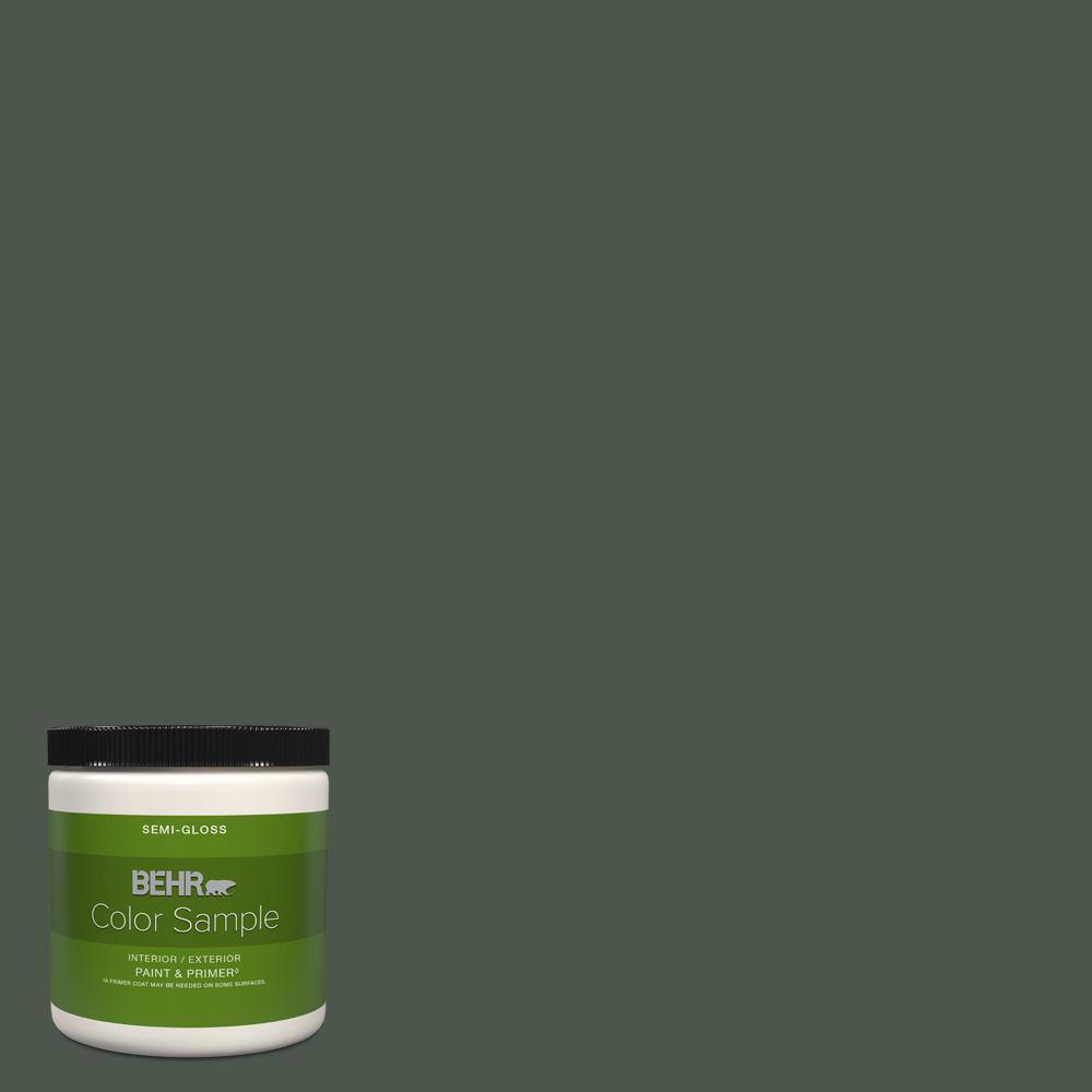 BEHR PREMIUM PLUS 8 oz. #PMD-66 Deep Evergreen Semi-Gloss Interior ...