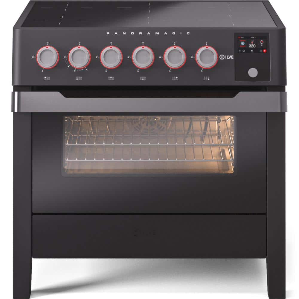 ILVE Majestic II 36 in. Induction Range with 6-Elements in Matte Black ...