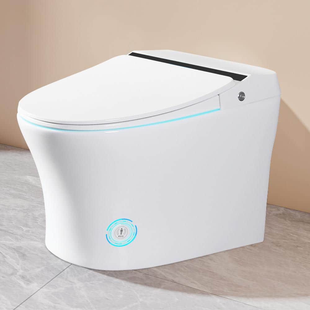 Vanity Art Elongated Smart Toilet 1-Piece 1.28 GPF in White w/Auto ...