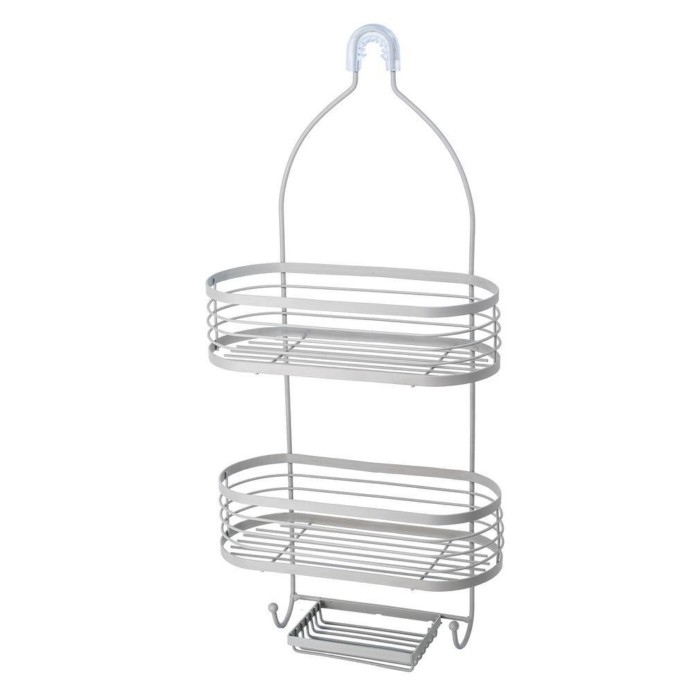 ACENTO 3-Tier Over the Shower Caddy with Banded Accents in Matte Gray ...