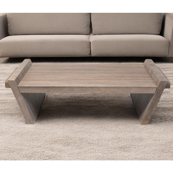 HomeRoots 36 in. Gray Rectangle Wood Coffee Table 2000376302 - The Home ...
