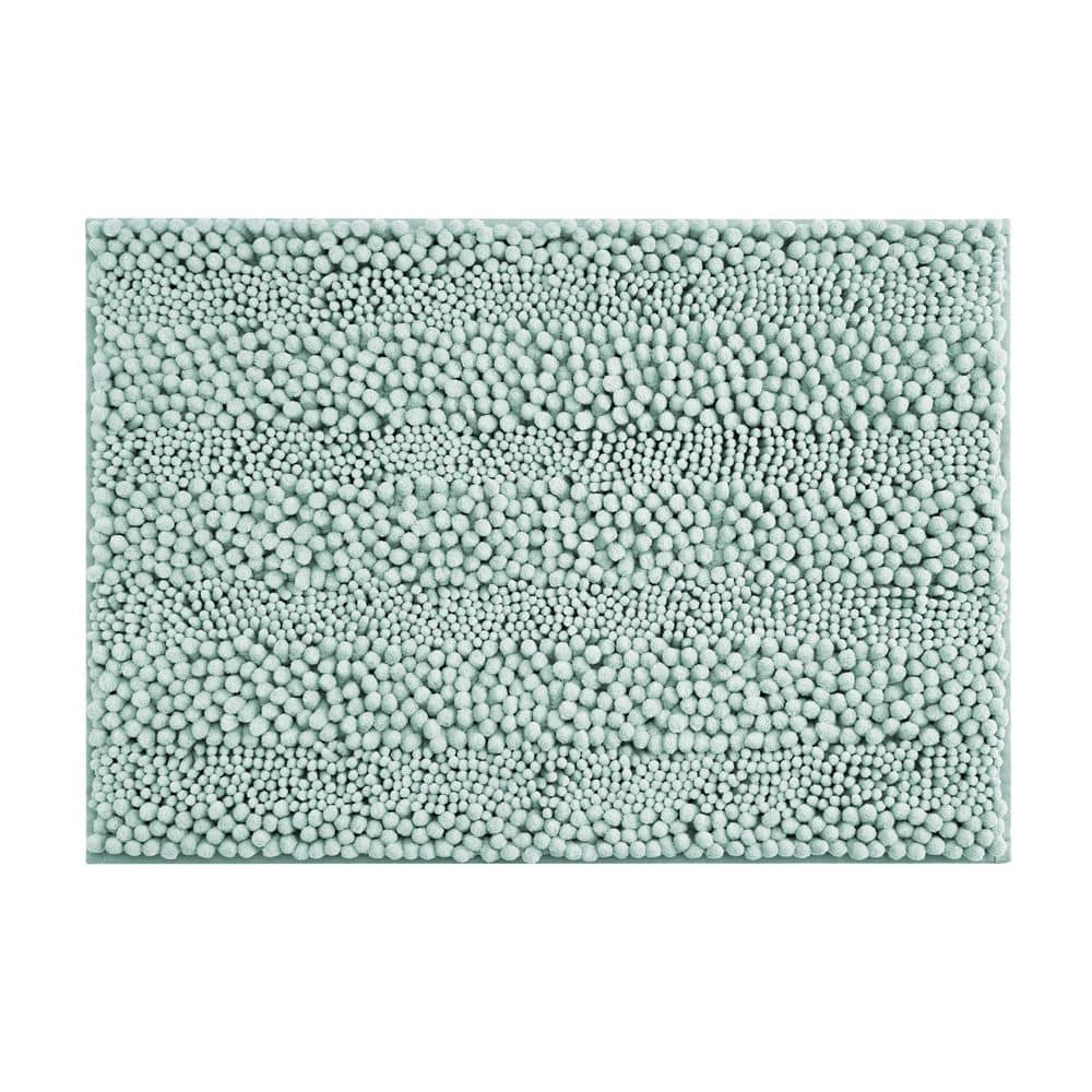 Laura Ashley Astor with TPR Backing 20 in. x 34 in. Sage Green Solid ...