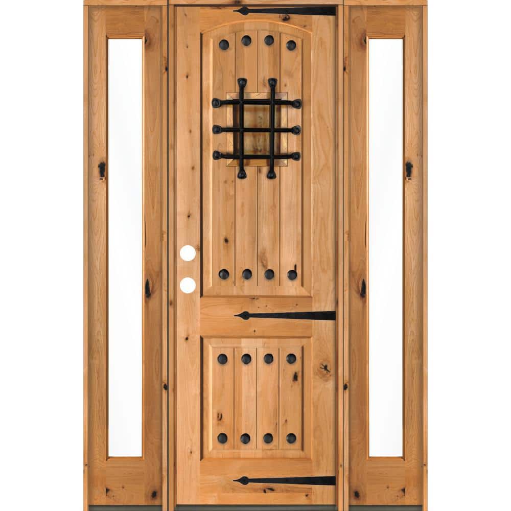 Krosswood Doors 58 in. x 96 in. Mediterranean Knotty Alder Right-Hand ...