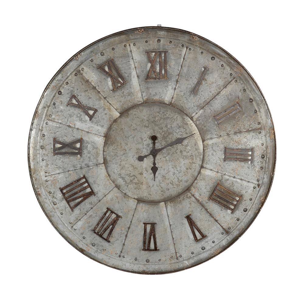 Benjara Vas Bronze and White Analog Tin Vintage Wall Clock BM312805 ...