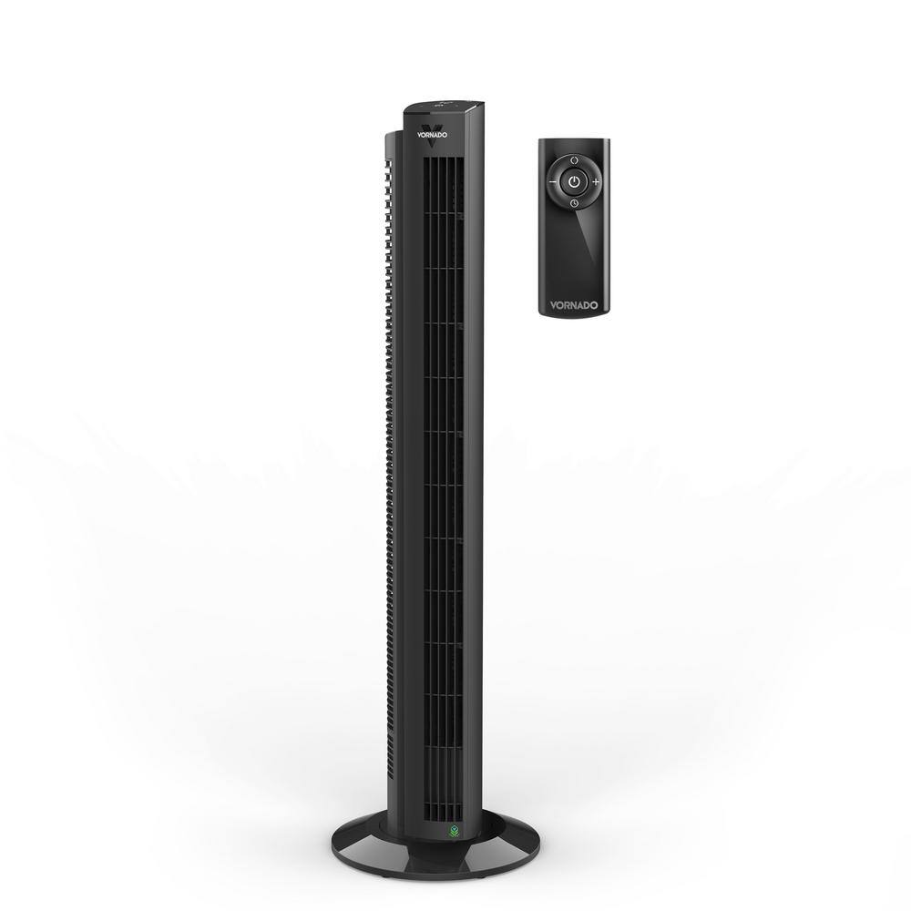 Vornado OZI42DC 42 in. Variable Fan Speeds Tower Fan in Black with 1550 ...