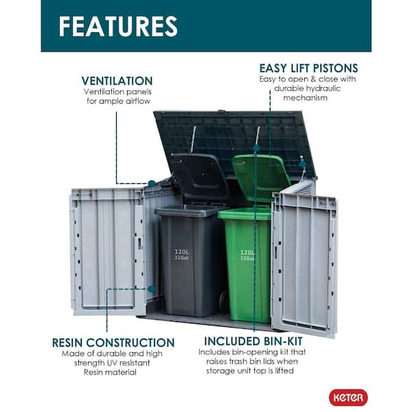 Keter Store-It-Out Prime 4.3 ft. W x 2.3 ft. D Durable Resin Plastic ...