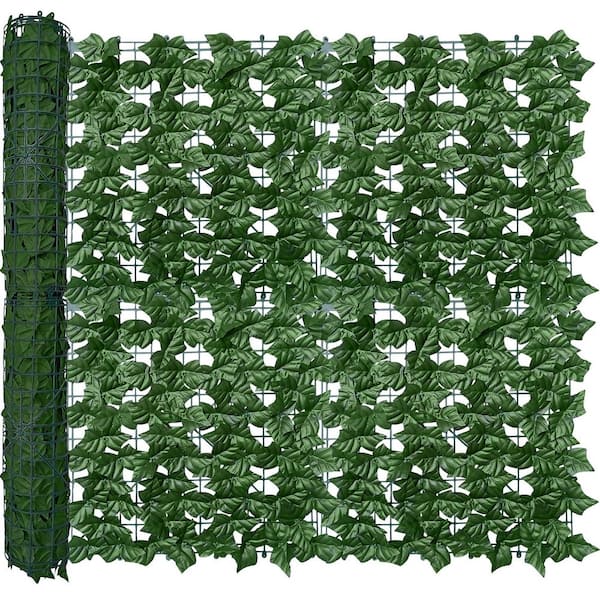 OGETFUUR 40 in. x 120 in. Green Artificial Ivy Privacy Fence Wall ...