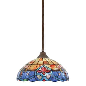 Hampton Bay Wilby 1-Light Natural Tiered Pendant Chandelier with Rattan ...