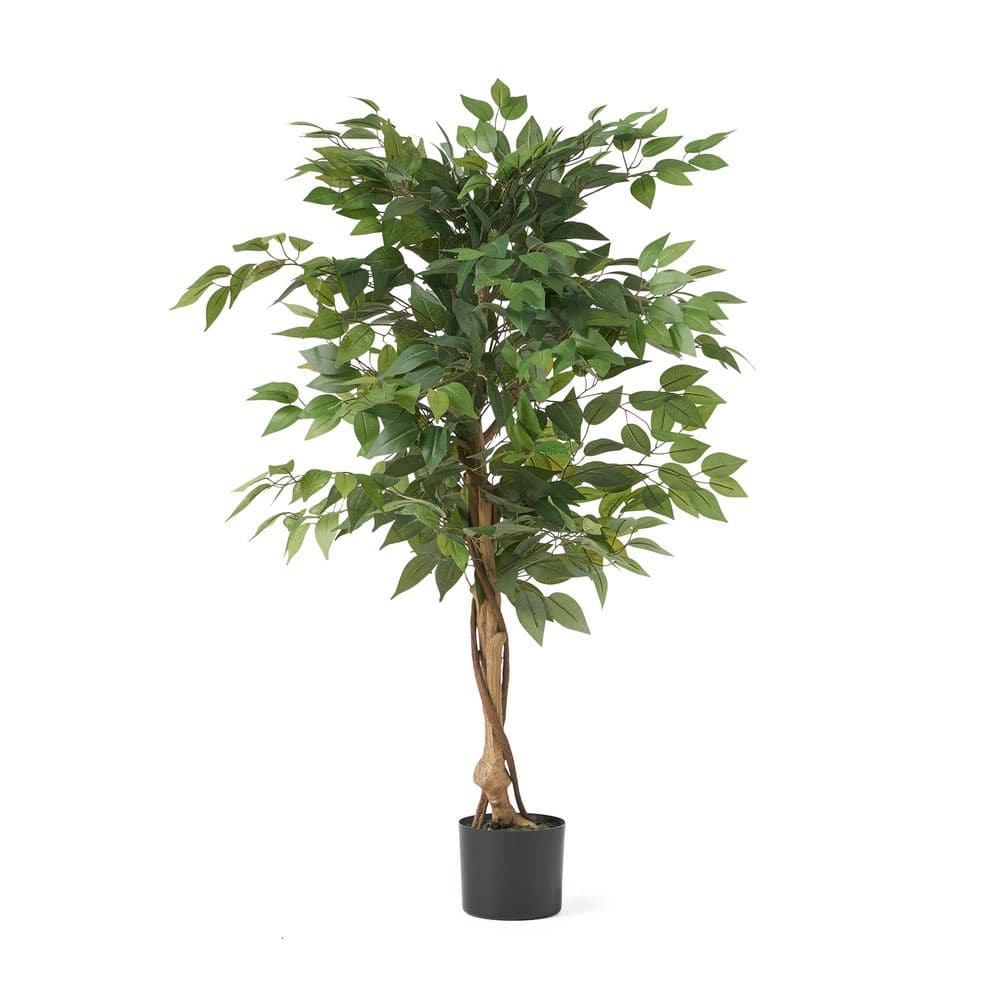 Afoxsos 4 ft. Artificial Ficus Tree in Planter HDSA10OT767 - The Home Depot
