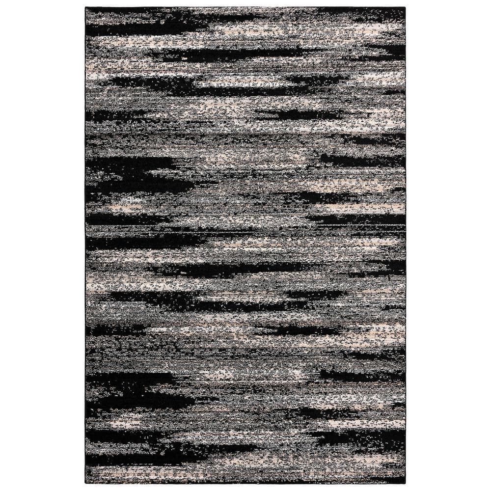 Garland Rug Jasper 6 ft. x 9 ft. Black/Earth Tone Abstract Area Rug ...