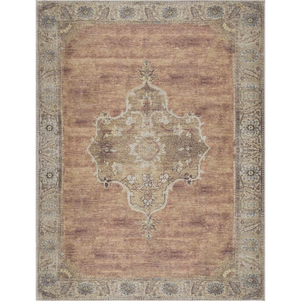 HAUTELOOM Powhatan 8 ft. X 10 ft. Camel, Tan, Dark Brown, Light Sage ...