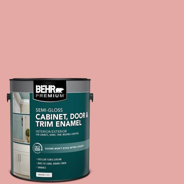 BEHR PREMIUM 1 gal. #MQ4-03 Coral Fountain Semi-Gloss Enamel Interior ...