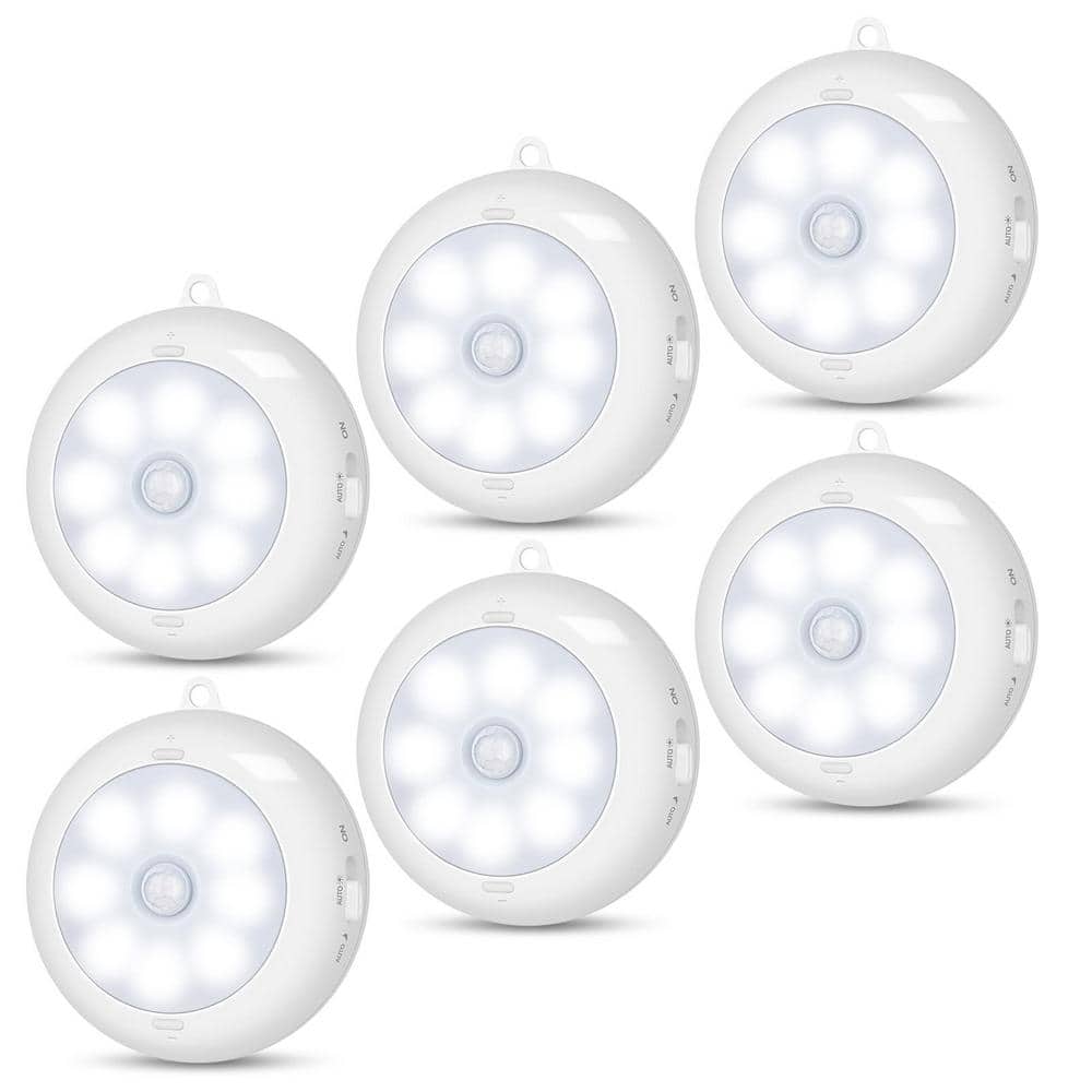 BIBIVIS 3.3 in. Night Light Dimmable White Motion Sensor Light Indoor ...