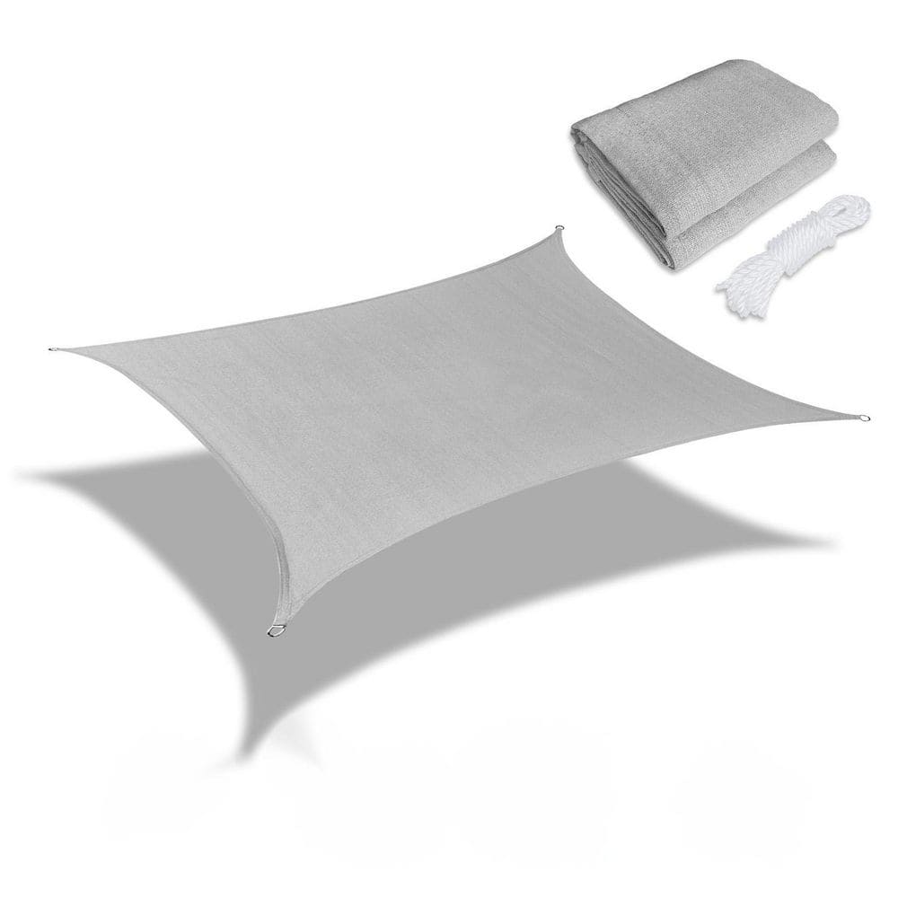 WOCK 24 ft. x 24 ft. HDPE Sun Shade Sail Rectangle Canopy Shades for ...