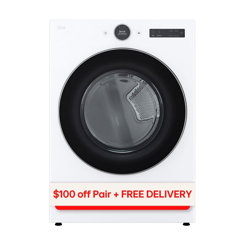 LG 7.4 cu. ft. Vented Stackable SMART Gas Dryer in White with ...