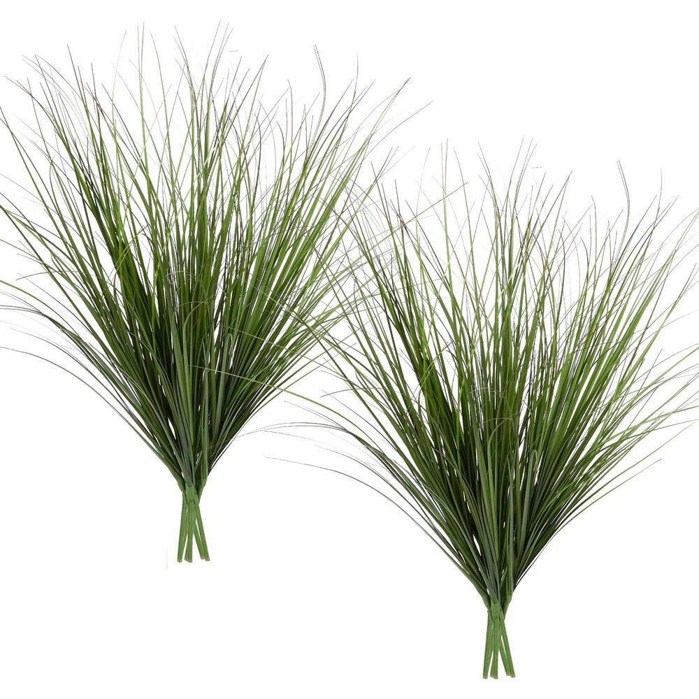 UUDULY 26.4 in. Green Indoor/Outdoor Artificial Wheat Grass 12-Pack for ...