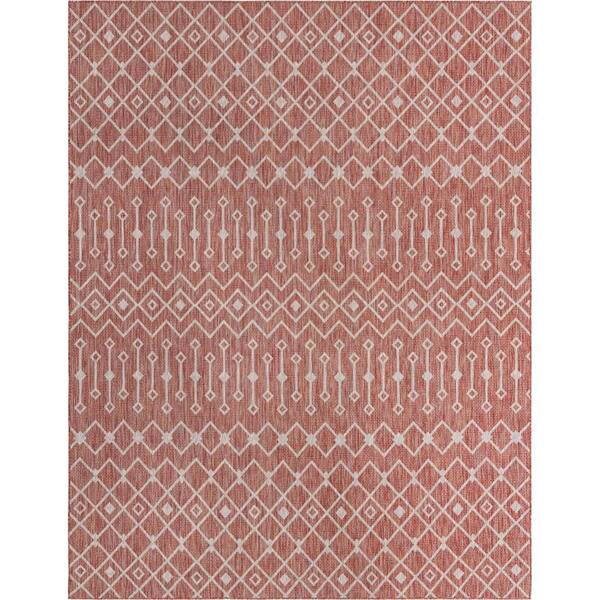 Unique Loom Outdoor Trellis Tribal Trellis Rust Red 10 ft. x 13 ft. 1 ...