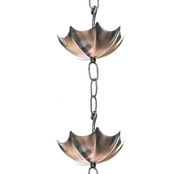 Phewnyzo 6 ft. Metal Rain Chain with 8 Cups Decorative Gutter Downspout ...