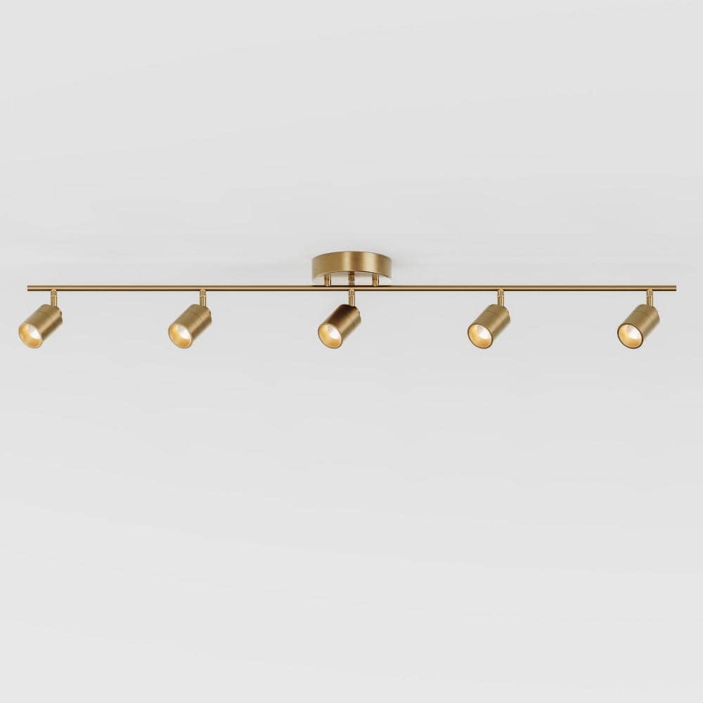 Vidalite Shura 5-Light Brushed Brass Integrated LED Track Light with ...