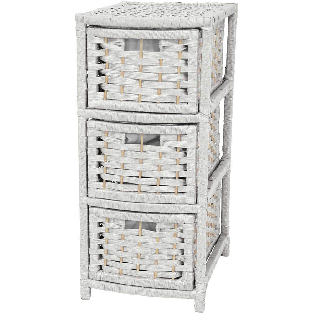 Red Lantern 3-Drawer White Natural Fiber Occasional Trunk JH09-048-3 ...