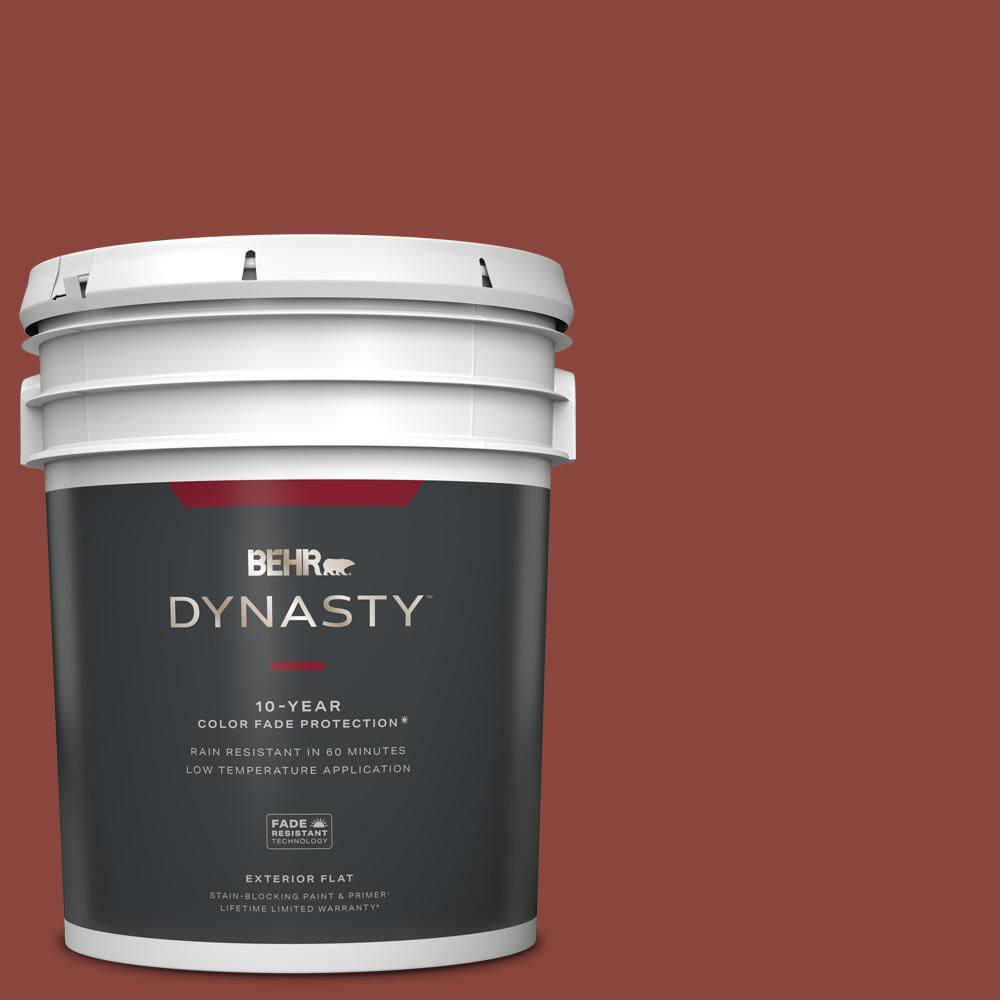 BEHR DYNASTY 5 gal. #ECC-46-3 Red Hawk Flat Exterior Stain-Blocking ...