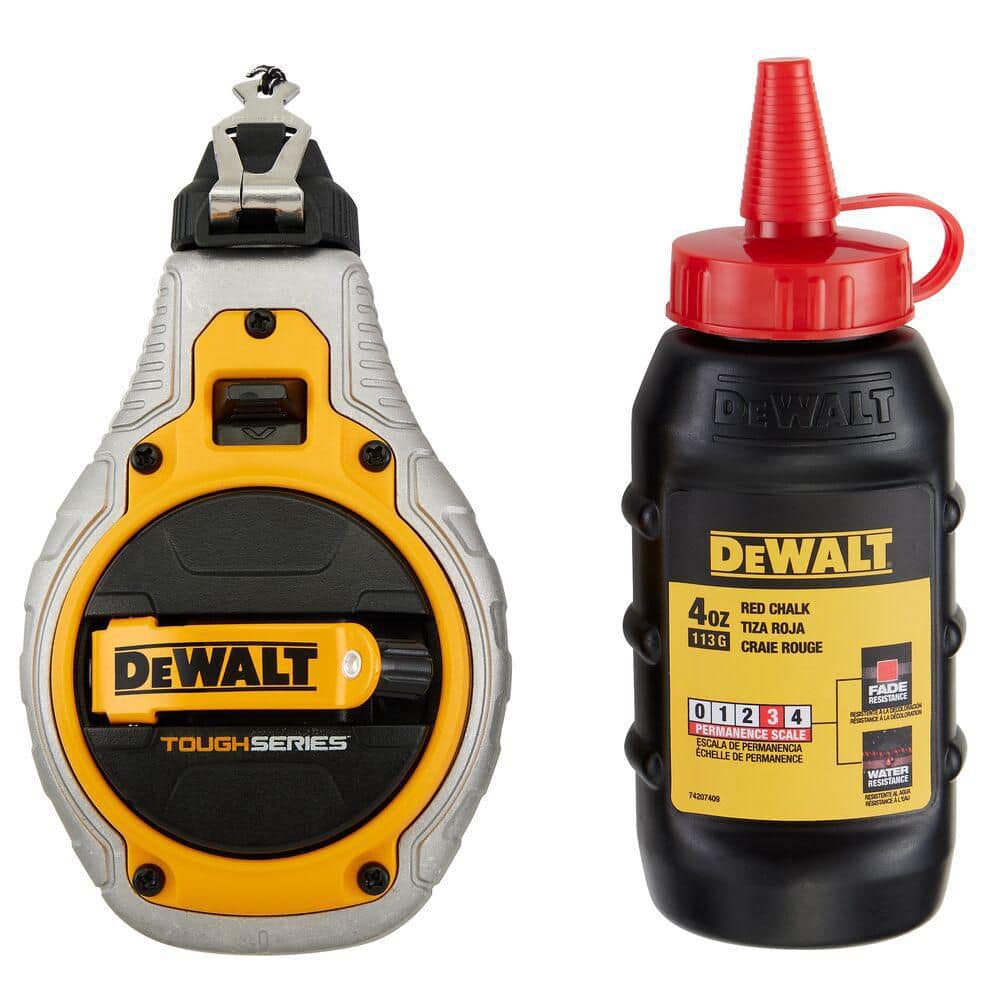 DEWALT Toughseries 100 ft. Chalk Reel Kit with Red Chalk DWHT48335RC ...