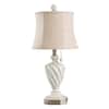 StyleCraft 24 in. Distressed Cream Table Lamp with Softback Fabric ...