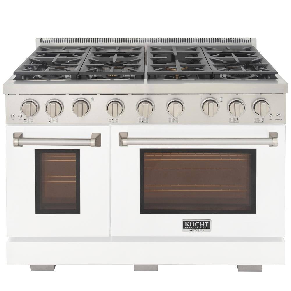 Kucht 48 in. 6.7 cu. ft. 7- Burners Propane Gas Range 2 Ovens 1 ...