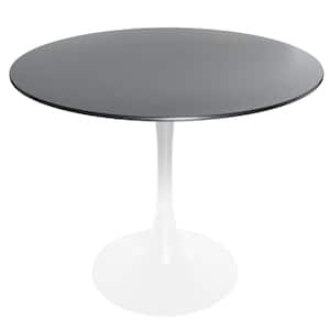 Leisuremod Bristol Mid-Century Modern 27 in. Round Dining Table with ...