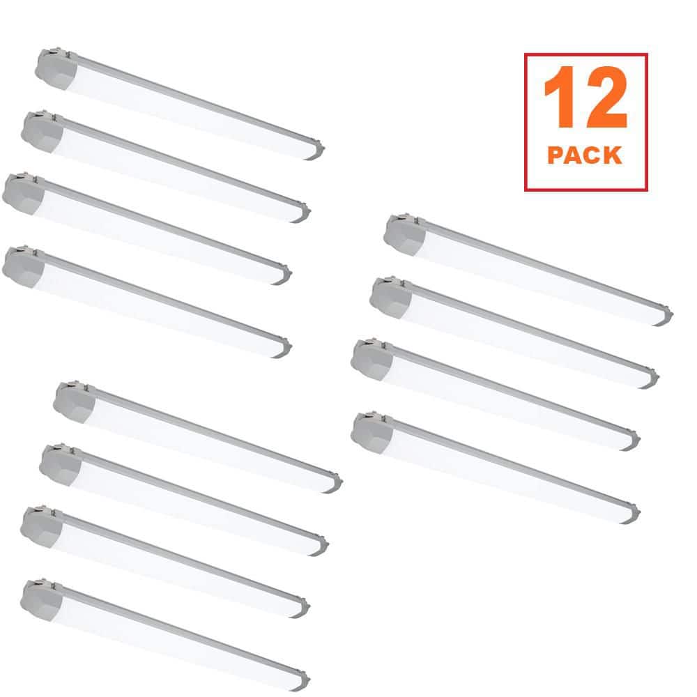 Commercial Electric 12-Pack 4 ft. 64-Watt Equivalent Vapor Tight ...