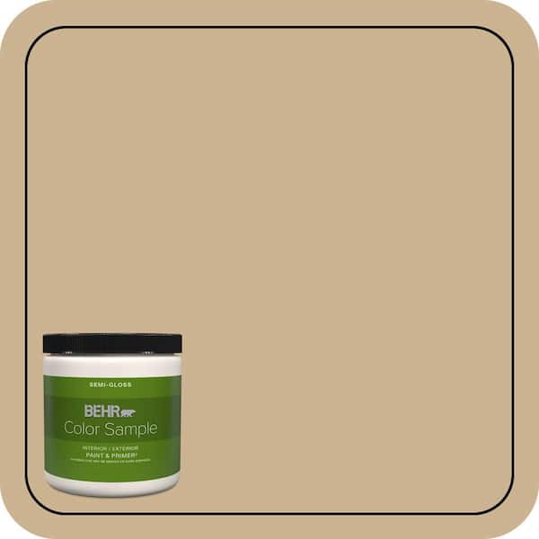 BEHR PREMIUM PLUS 8 oz. #PWL-84 Tropical Tan Semi-Gloss Interior ...