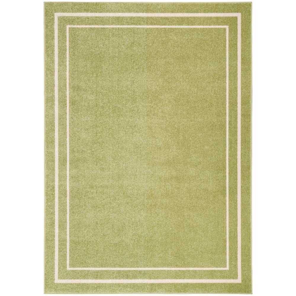 Nourison Essentials Green Ivory 6 ft. x 9 ft. Solid Contemporary Indoor ...
