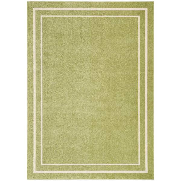 Nourison Essentials Green Ivory 6 ft. x 9 ft. Solid Contemporary Indoor ...